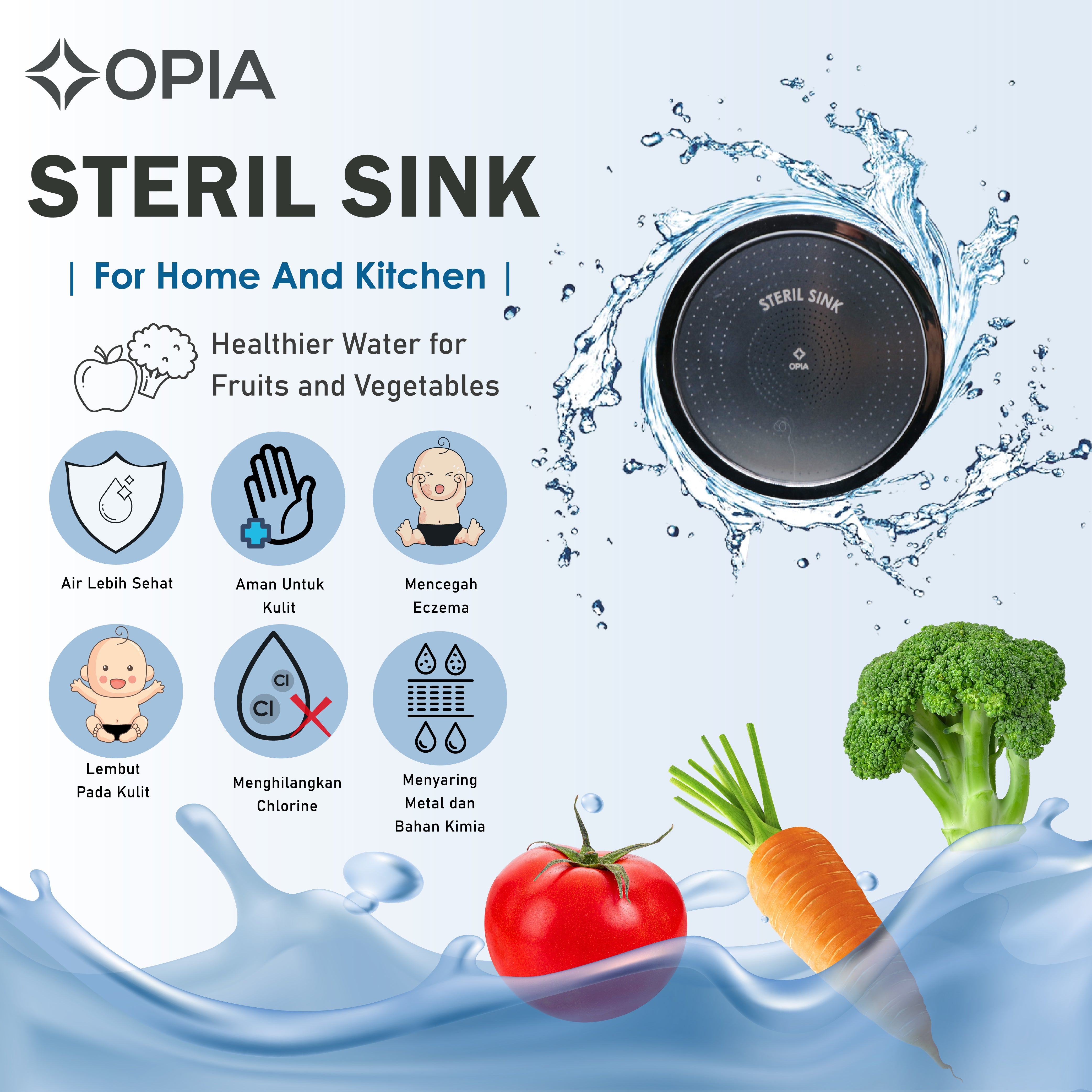 Opia Steril Sink Filter | Penyaring Keran Air Bebas Klorin & Kotoran